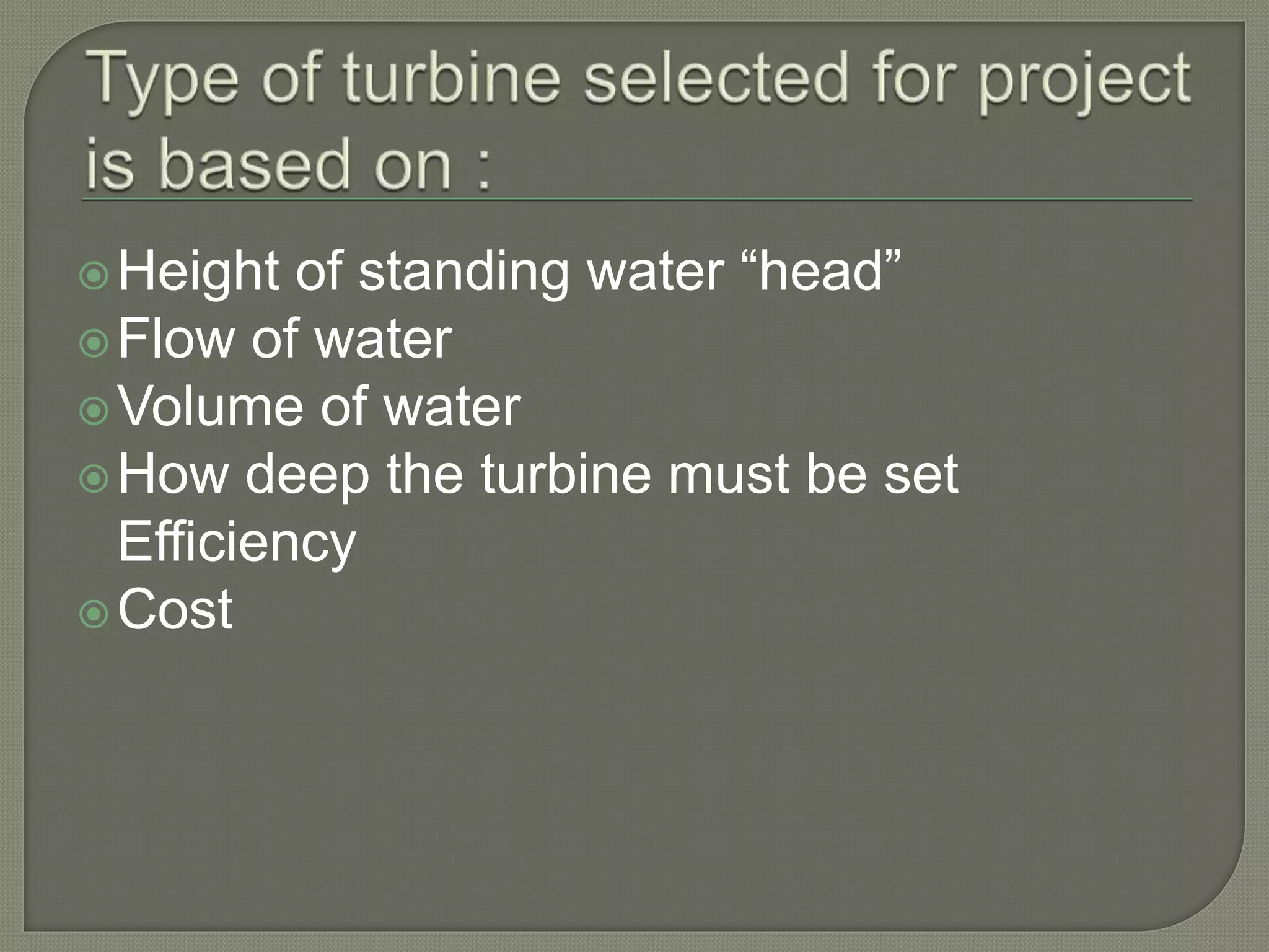 Types of hydropower turbines | PPTX