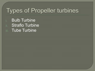 Types of hydropower turbines | PPTX