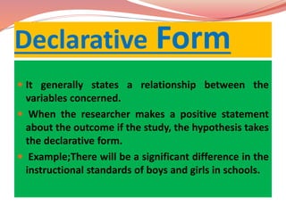 Types of hypotheses | PPT