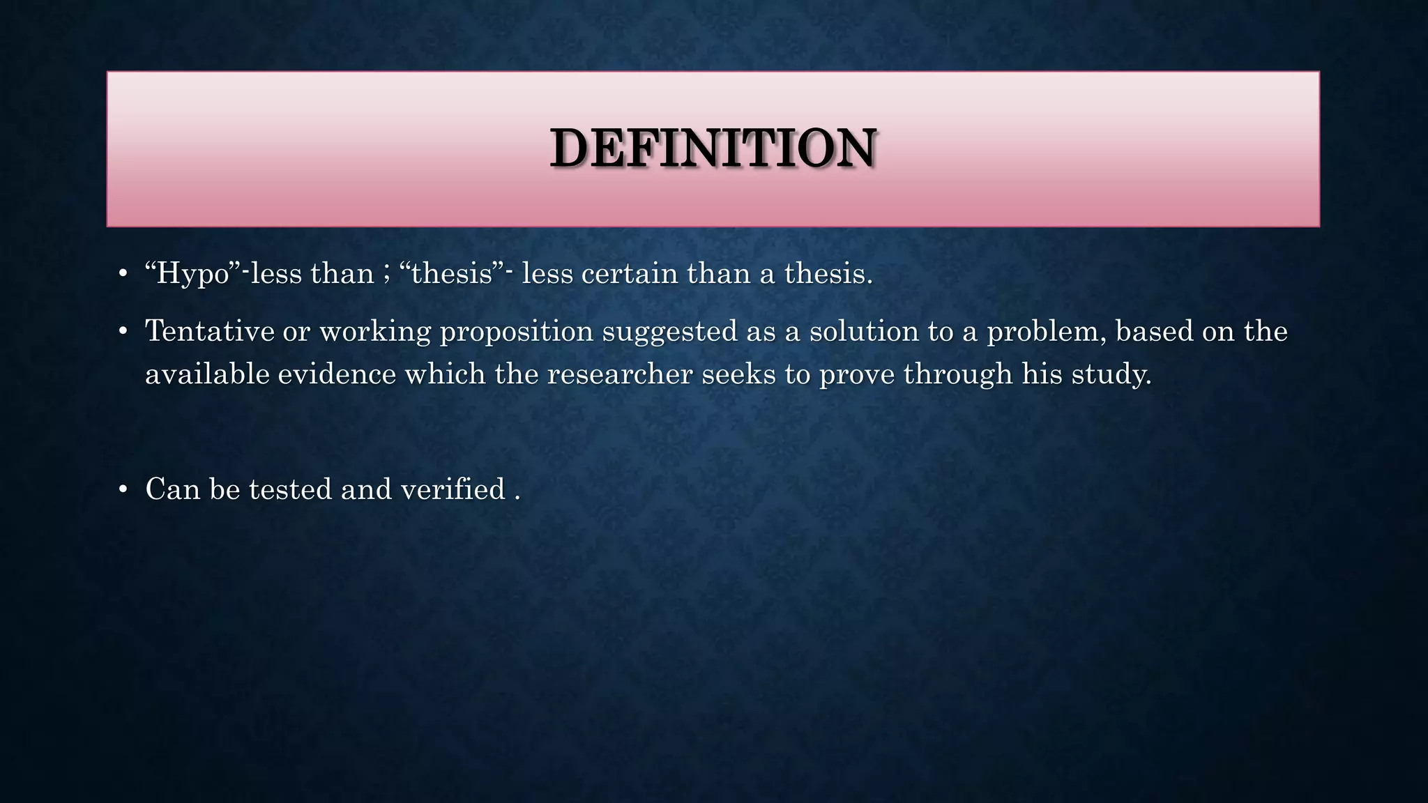 Types of hypotheses | PPTX