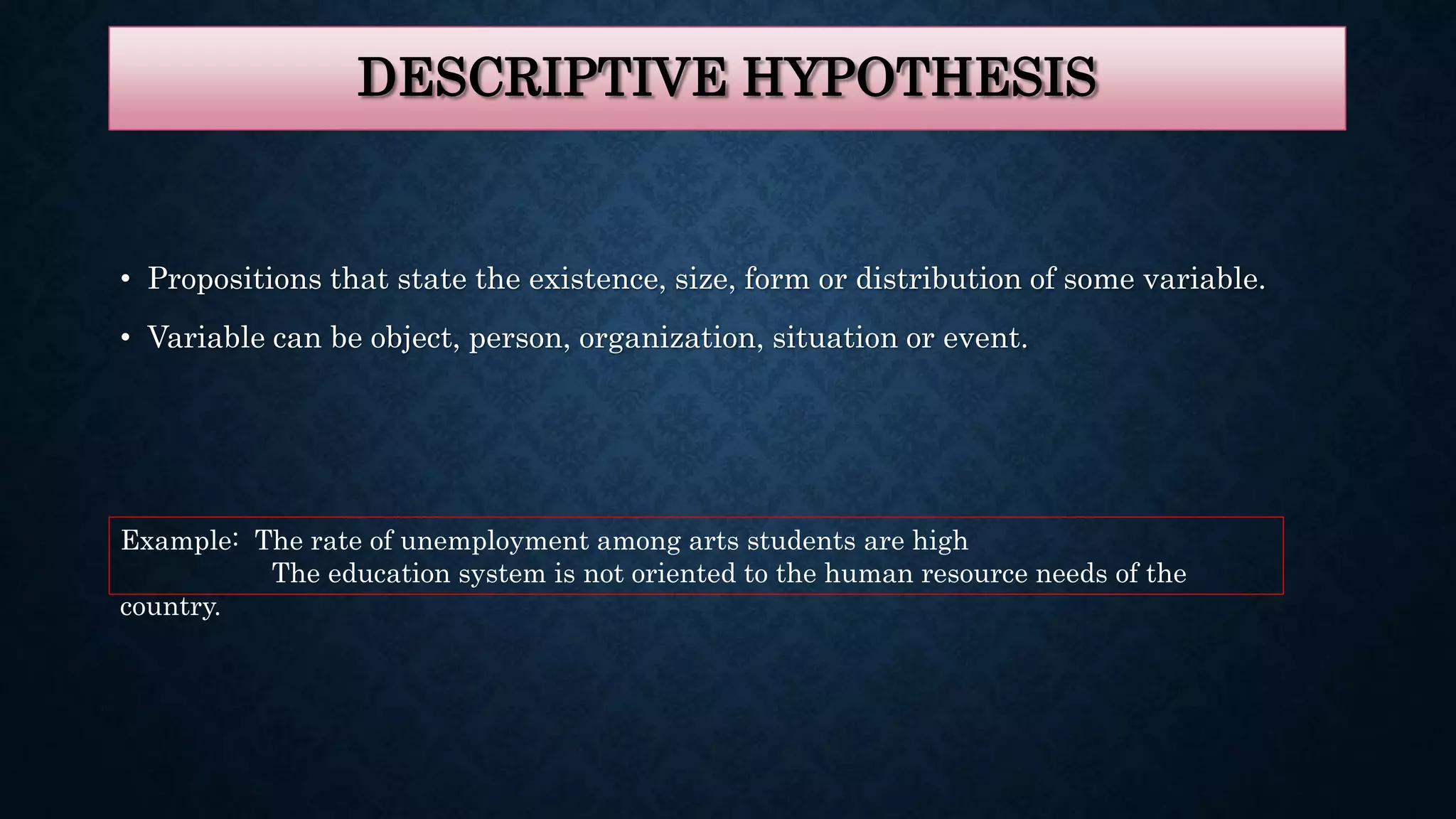 Types of hypotheses | PPTX