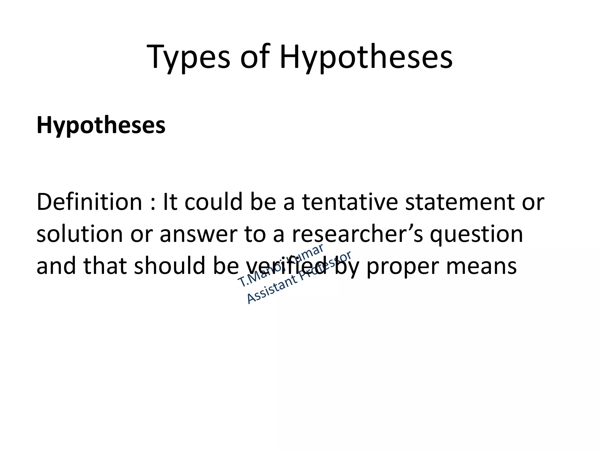 Types of hypotheses | PDF