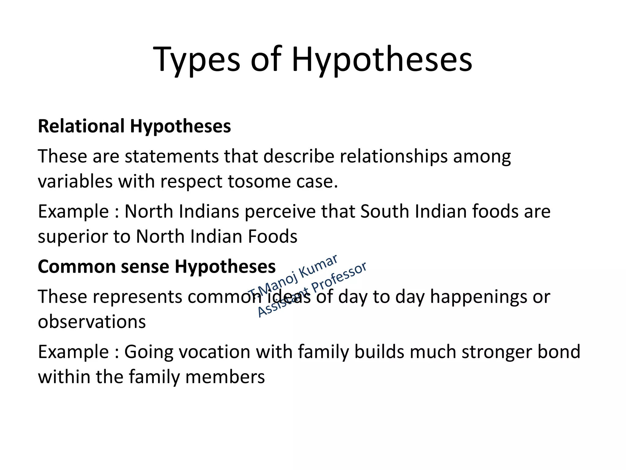 Types of hypotheses | PDF