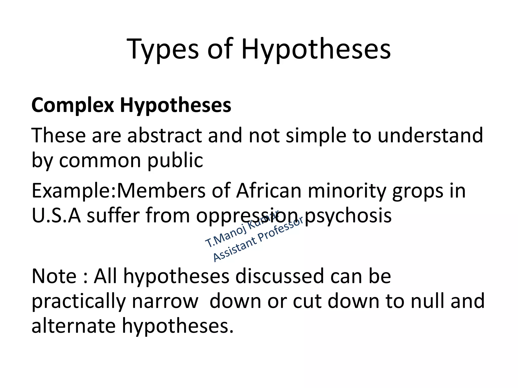 Types of hypotheses | PDF