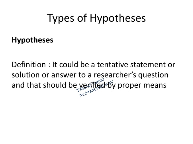 Types of hypotheses | PPT | Free Download