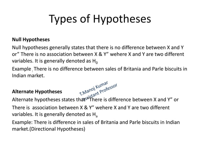 Types of hypotheses | PPT | Free Download
