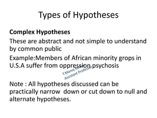 Types of hypotheses | PPT | Free Download