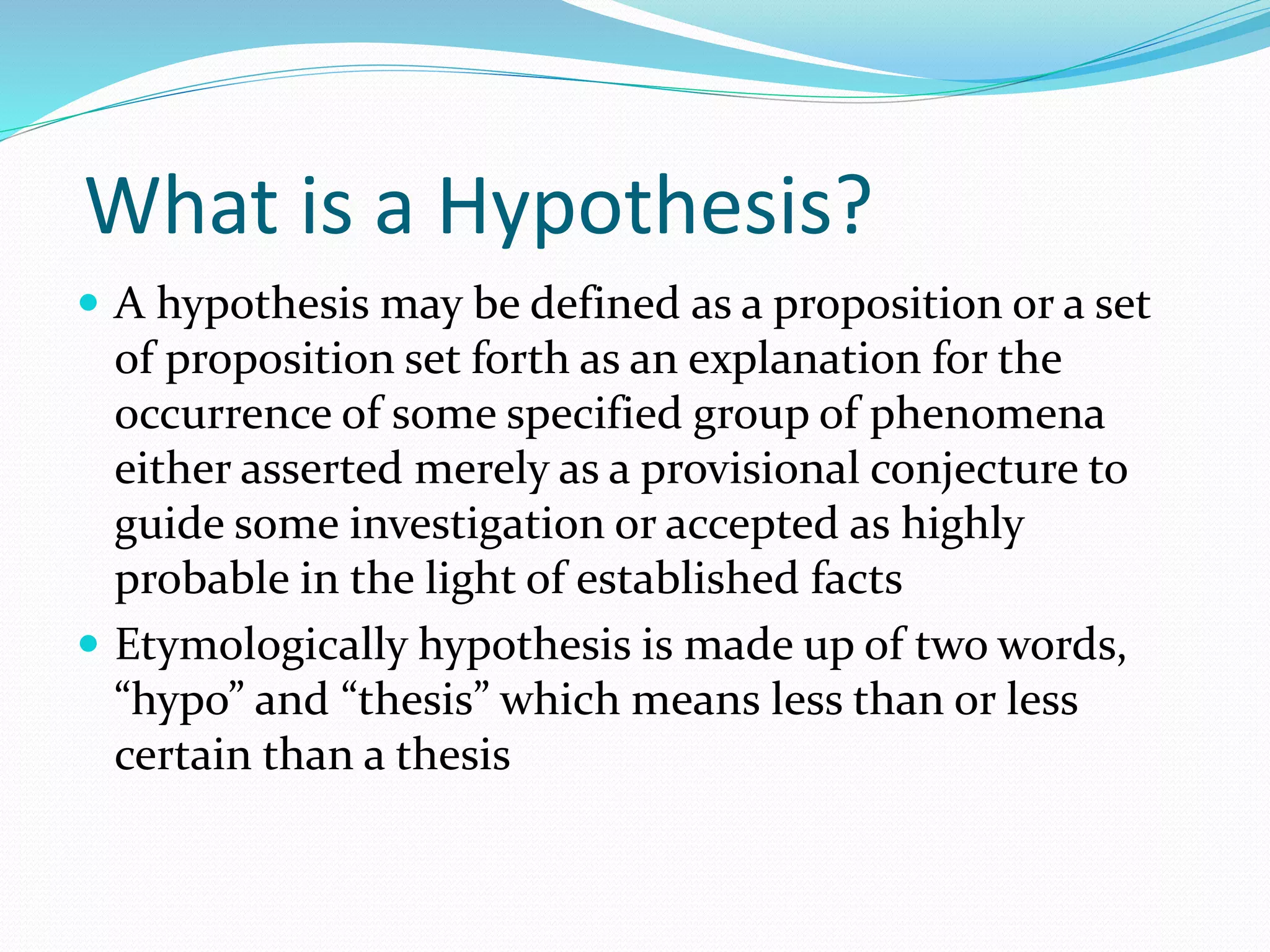 Types of hypothesis | PPTX
