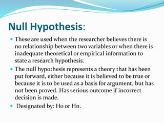 Types of hypothesis | PPTX