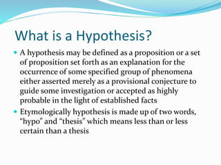 Types of hypothesis | PPTX