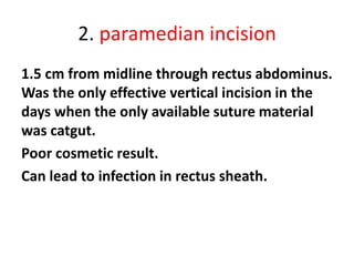 TYPES OF INCISIONS. presentation lecture | PPTX