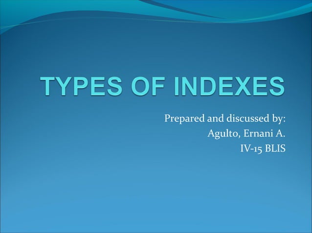 Types of indexes | PPT