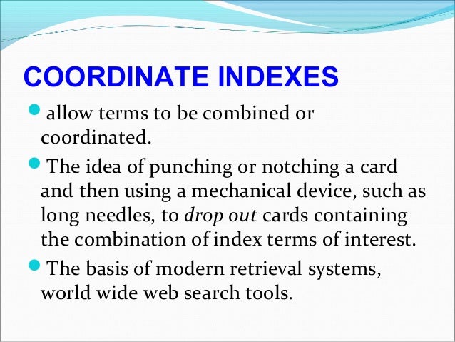 Types of indexes