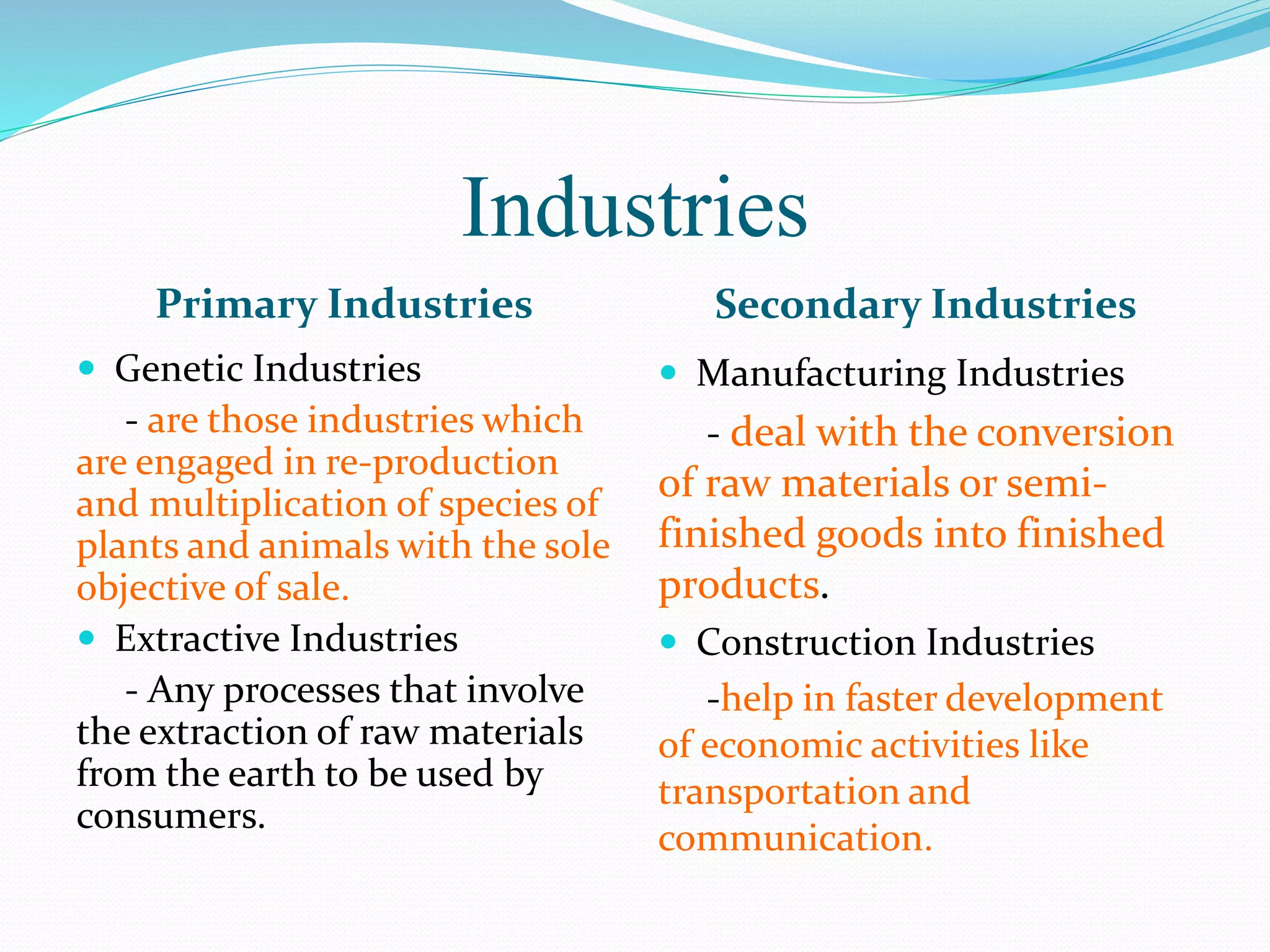 Types of industry | PPT