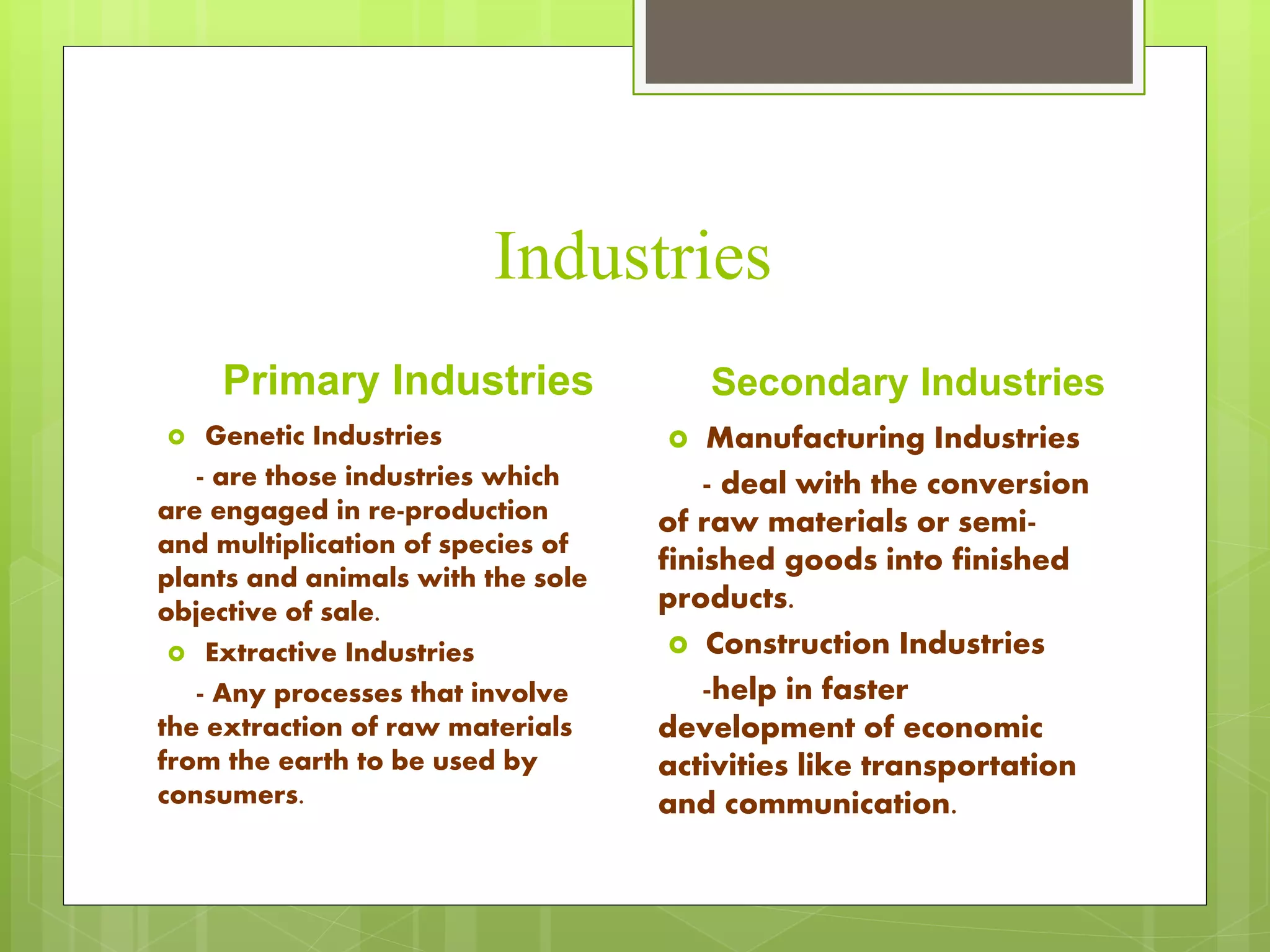 Types of indUSTRIES | PPTX