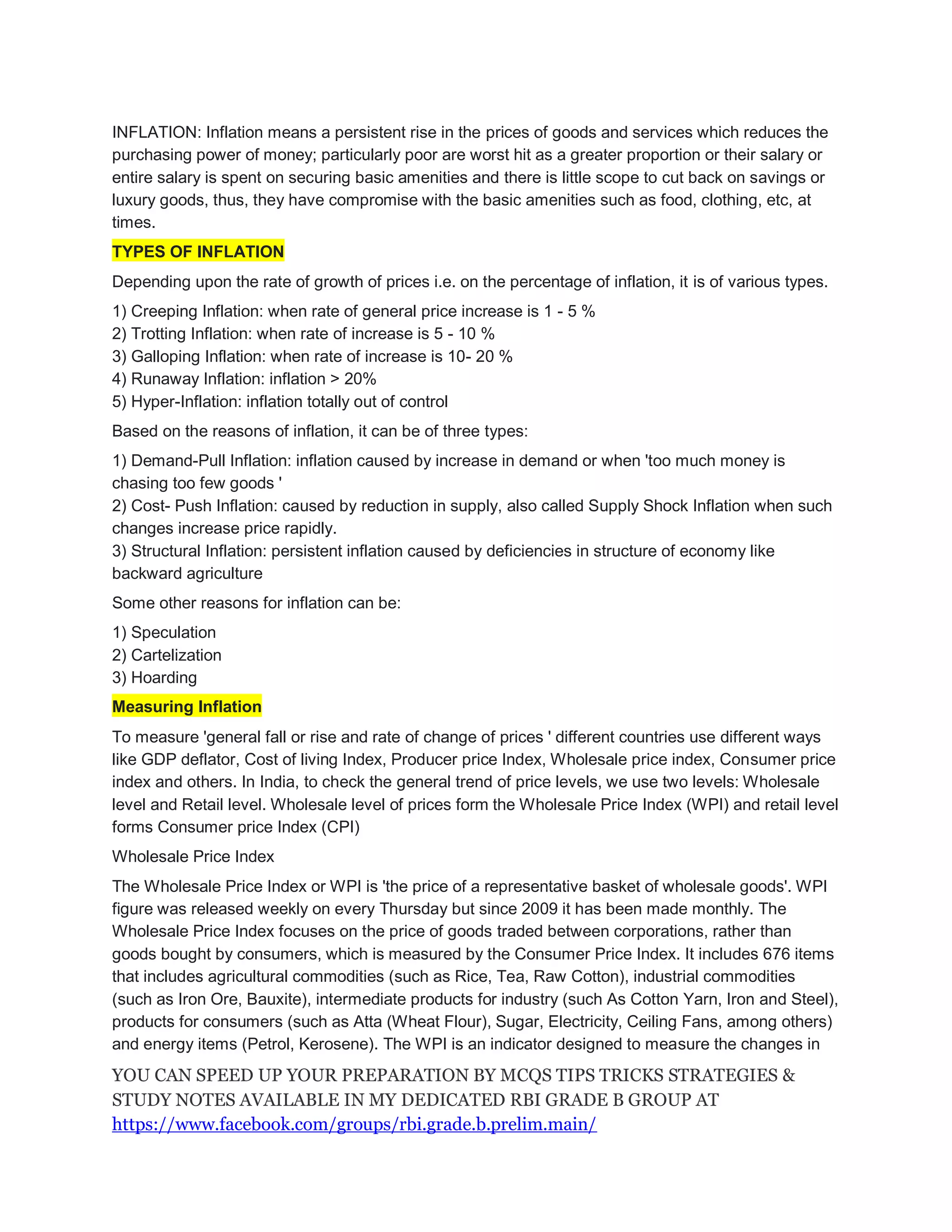 Types of inflation | PDF