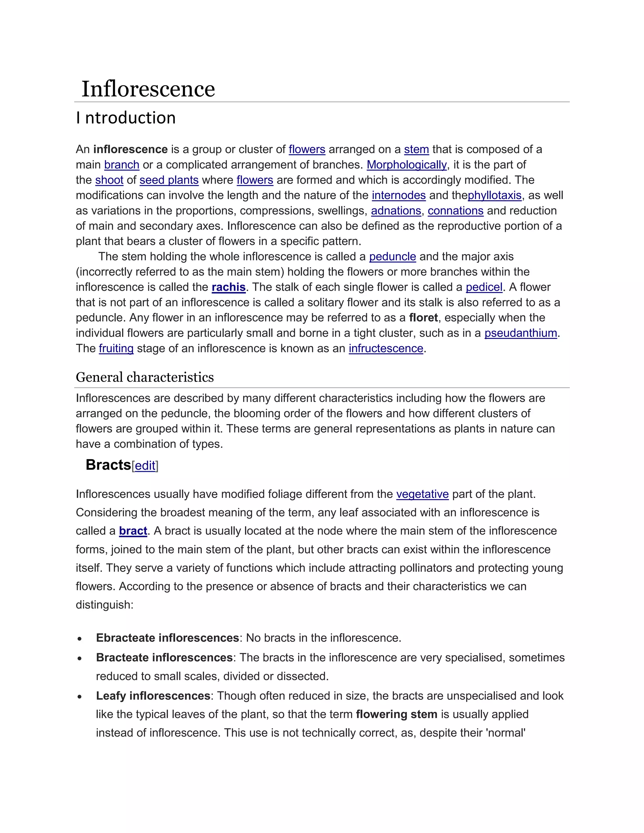 Types of inflorescence | DOCX