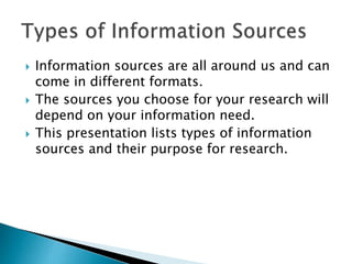 Source Of Information