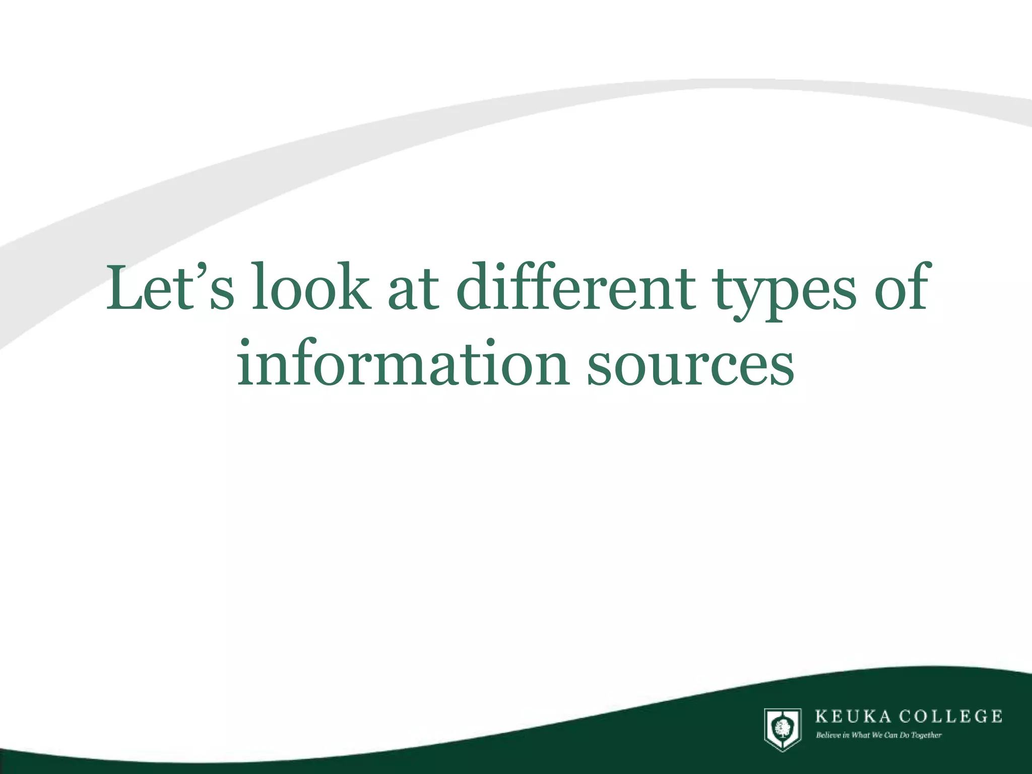 Types of information sources module | PPTX