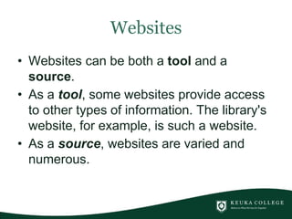 Types of information sources module | PPTX