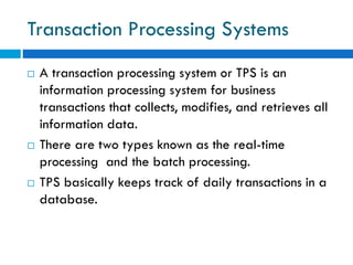 Types of Information Systems | PPT