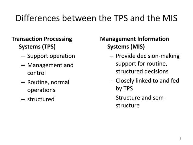 Types of Information systems tps to EIS.pptx | Operating Systems | Computer Software and ...
