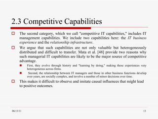 Types of Information Technology Capabilities and Their Role in ...