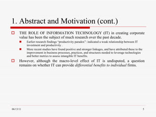 Types of Information Technology Capabilities and Their Role in ...
