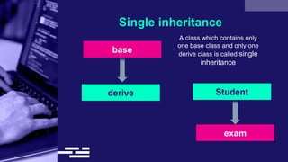 types of inheritancec , inheritance ,data structures and algorithim ...