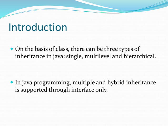 Types of inheritance in java | PPTX | Programming Languages | Computing