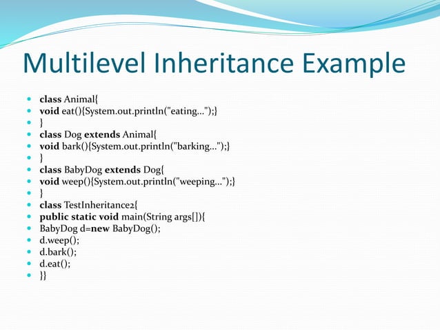 Types of inheritance in java | PPTX | Programming Languages | Computing
