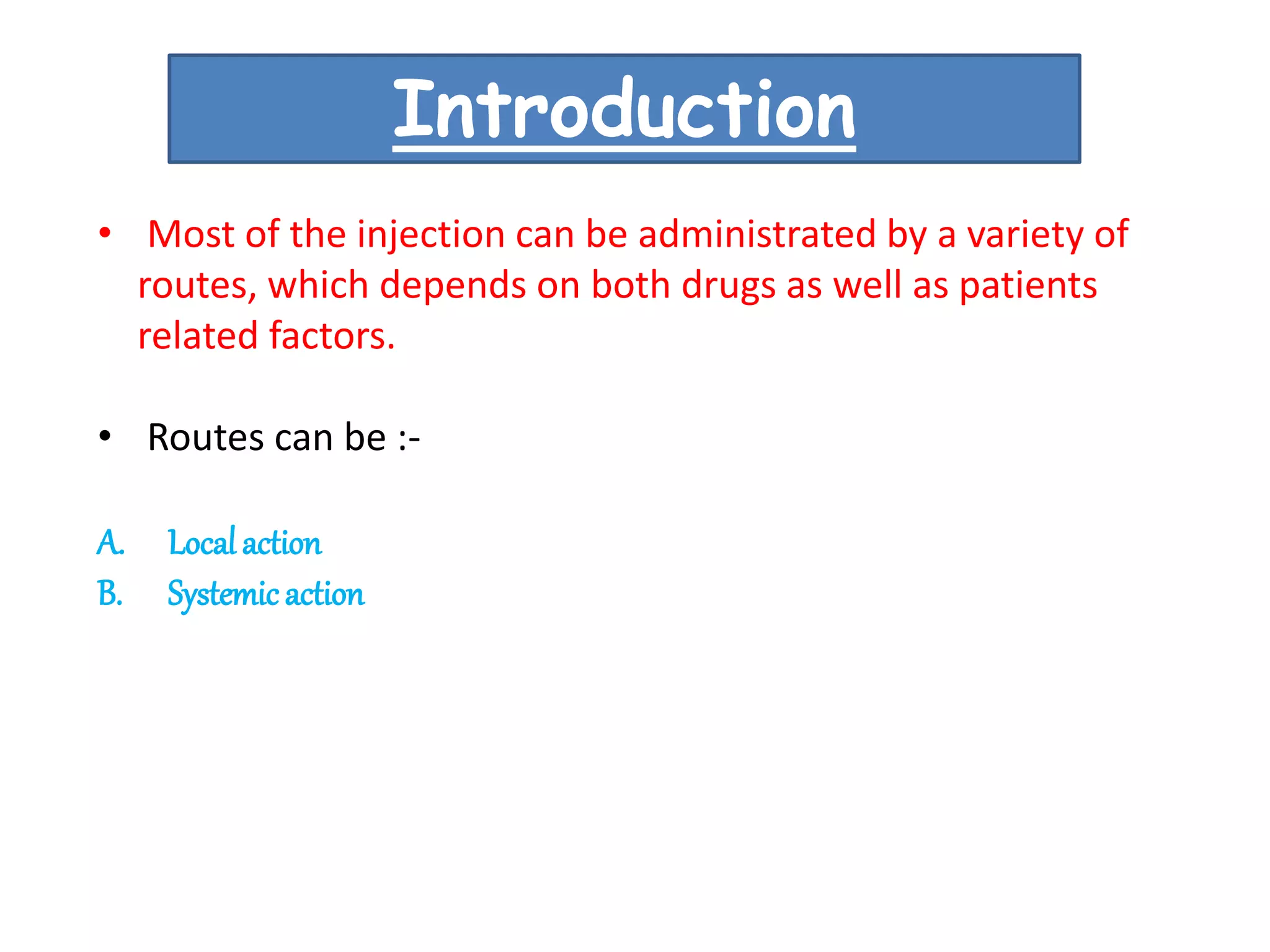 Types of injection routes | PPTX