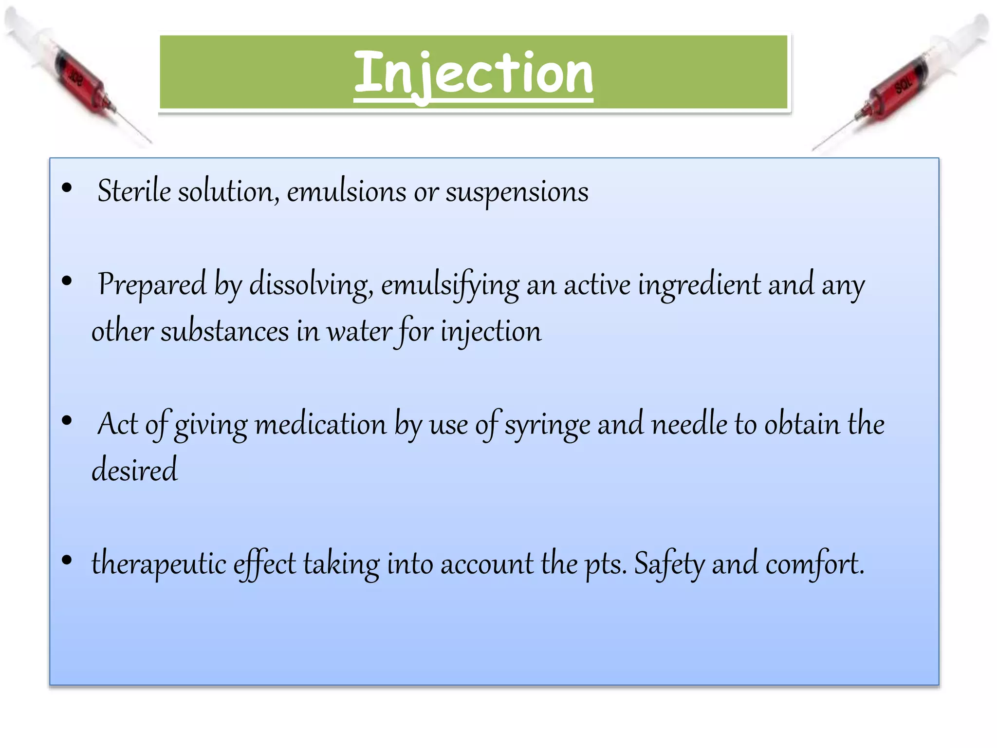 Types of injection routes | PPTX