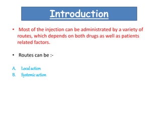 Types of injection routes | PPTX