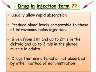 Types of injection routes | PPTX