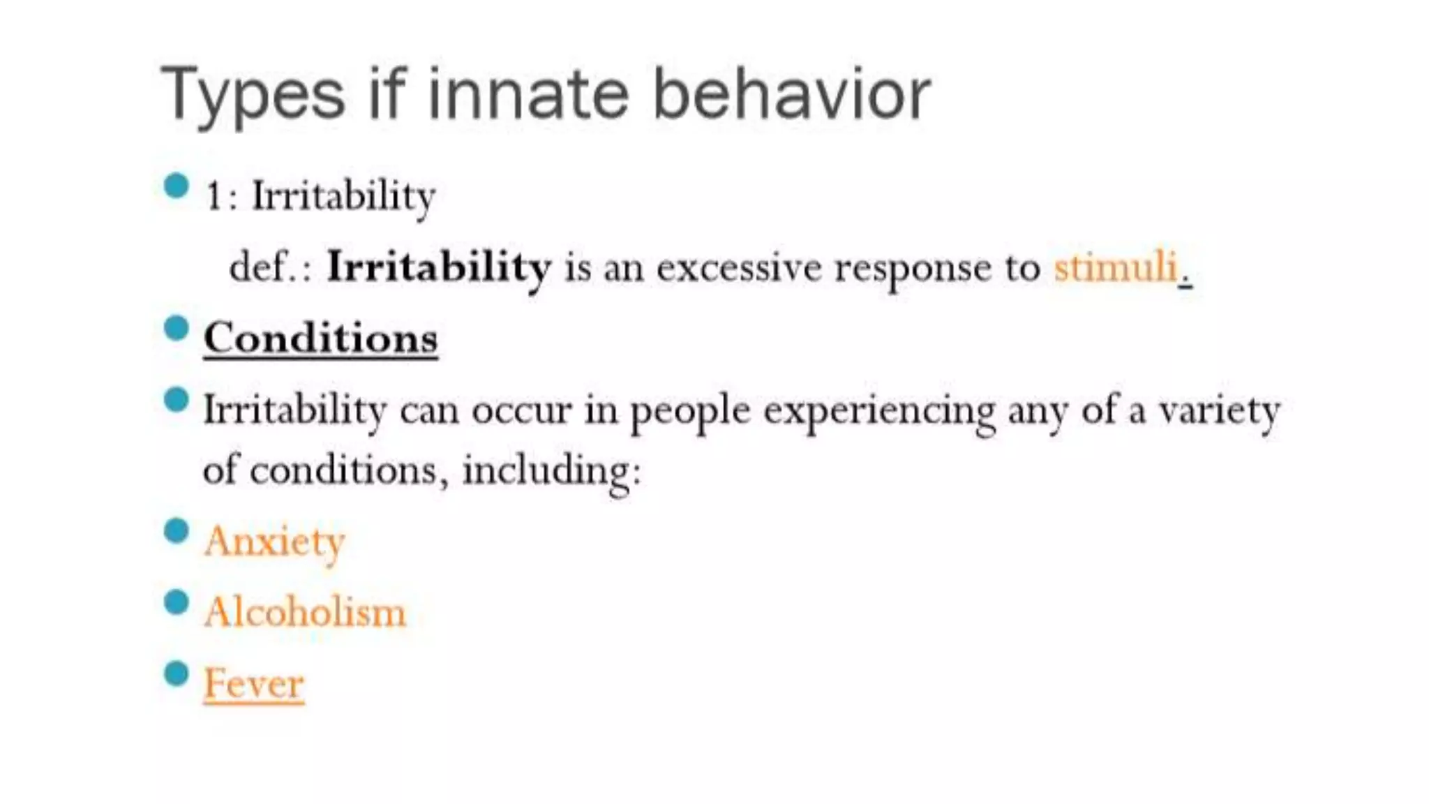 Types of innate behaviour | PPTX