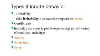 Types of innate behaviour | PPTX