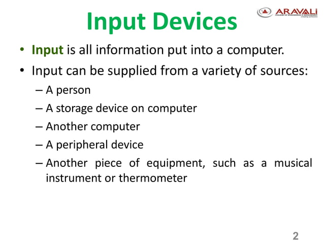 Types of input and output devices | PPTX | Computer Peripherals | Computing