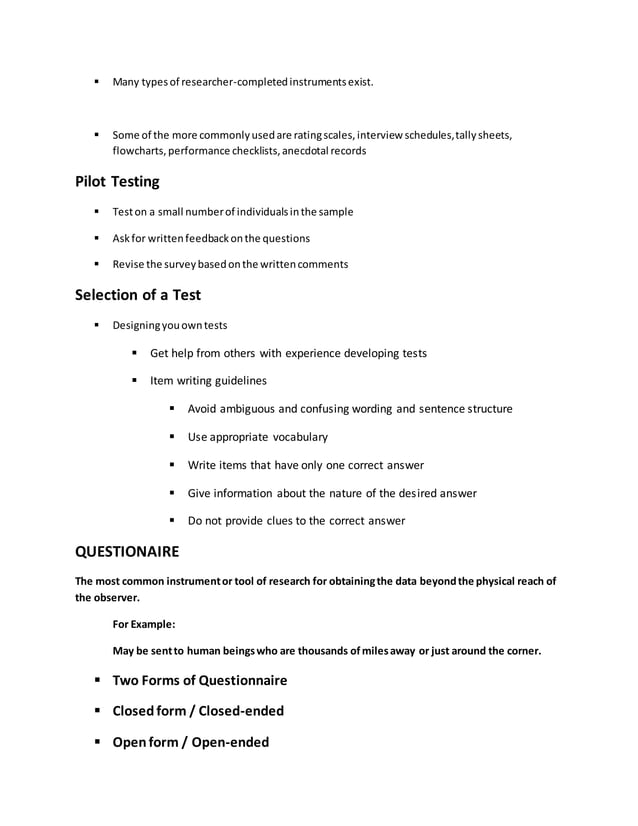 Types of instrument | PDF