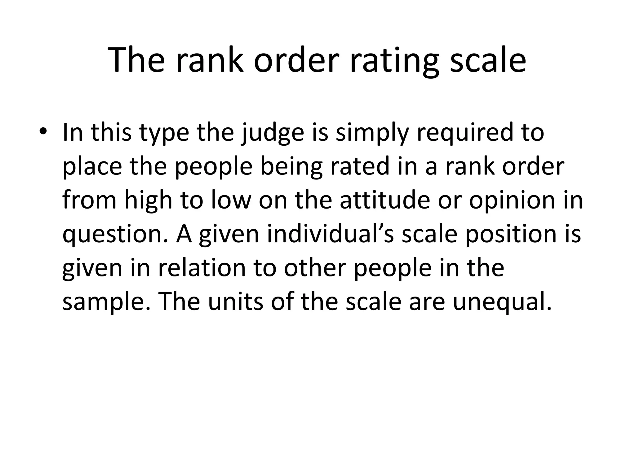 Types of instruments (observation schedule, rating scales, criterion ...