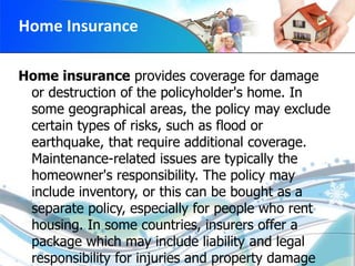 Types of Insurance | PPTX