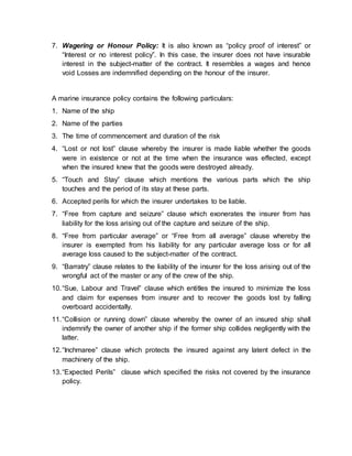 Types of insurance | DOCX