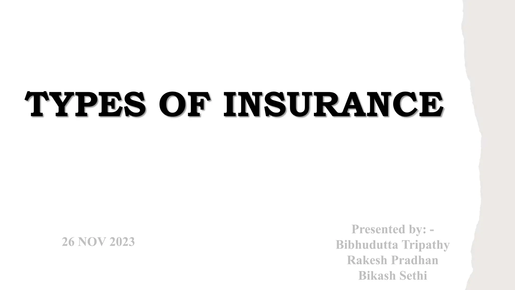 Types of Insurance | PPT