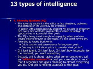 Types of Intelligence.PPT | Mental Health | Diseases and Conditions