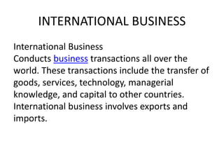 Types of international business | PPTX