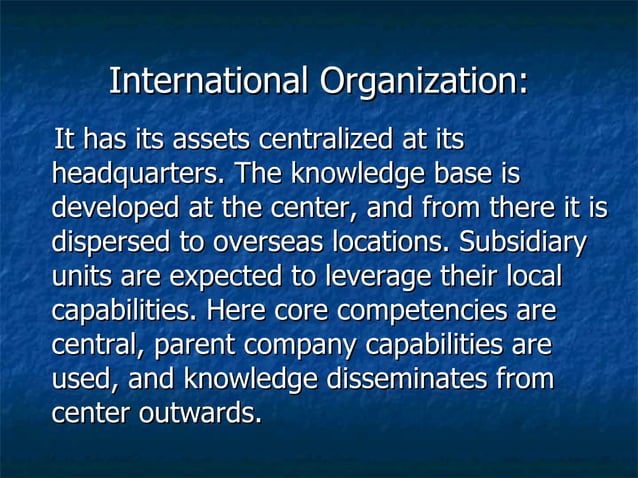 Types of international organization | PPT | Large Business | Business