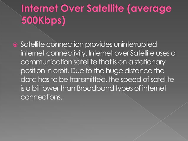 Types of internet connections | PPTX | Computer Networking | Computing