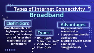Types of internet connectivity. INTERNET | PPTX