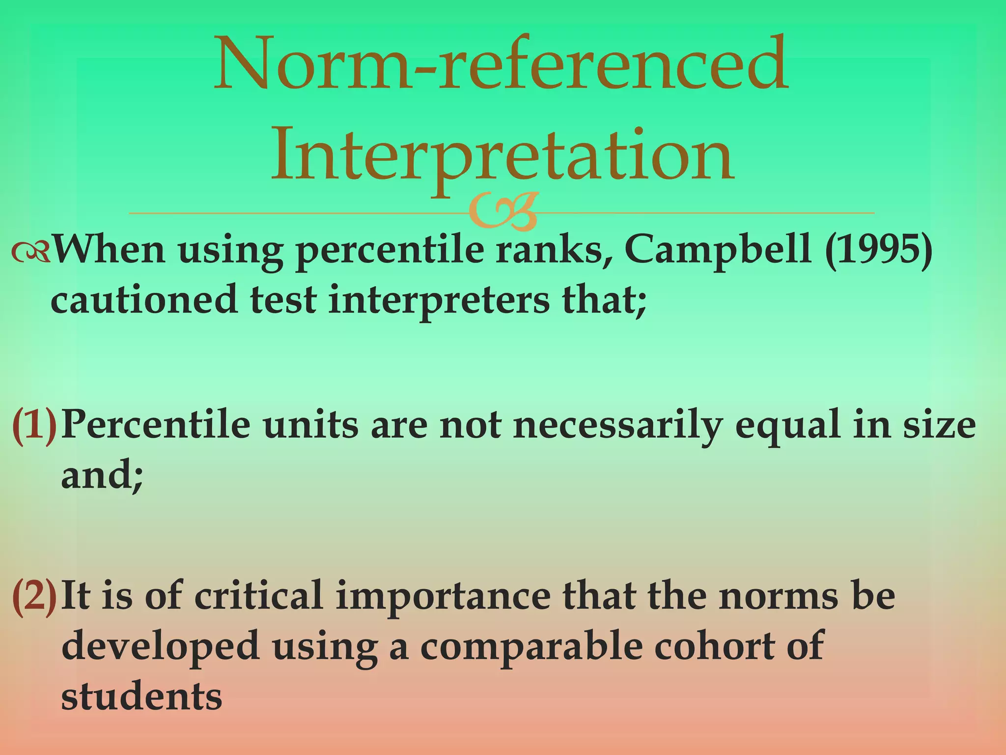 Types of score interpretations | PPT