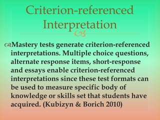 Types of score interpretations | PPTX